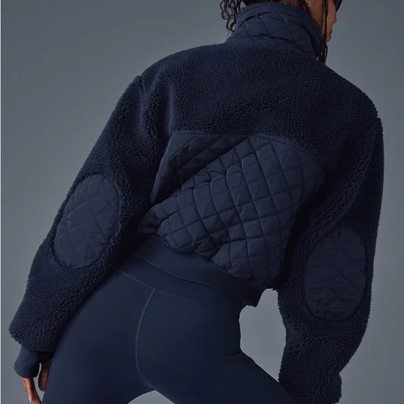 ALO Yoga | Jackets & Coats | Alo Sherpa Edge Bomber Jacket Navy Size Xs ...